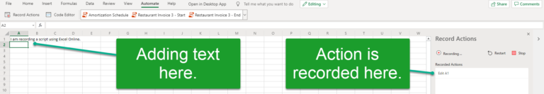 Recording an Office Script in Excel Online - Macrordinary